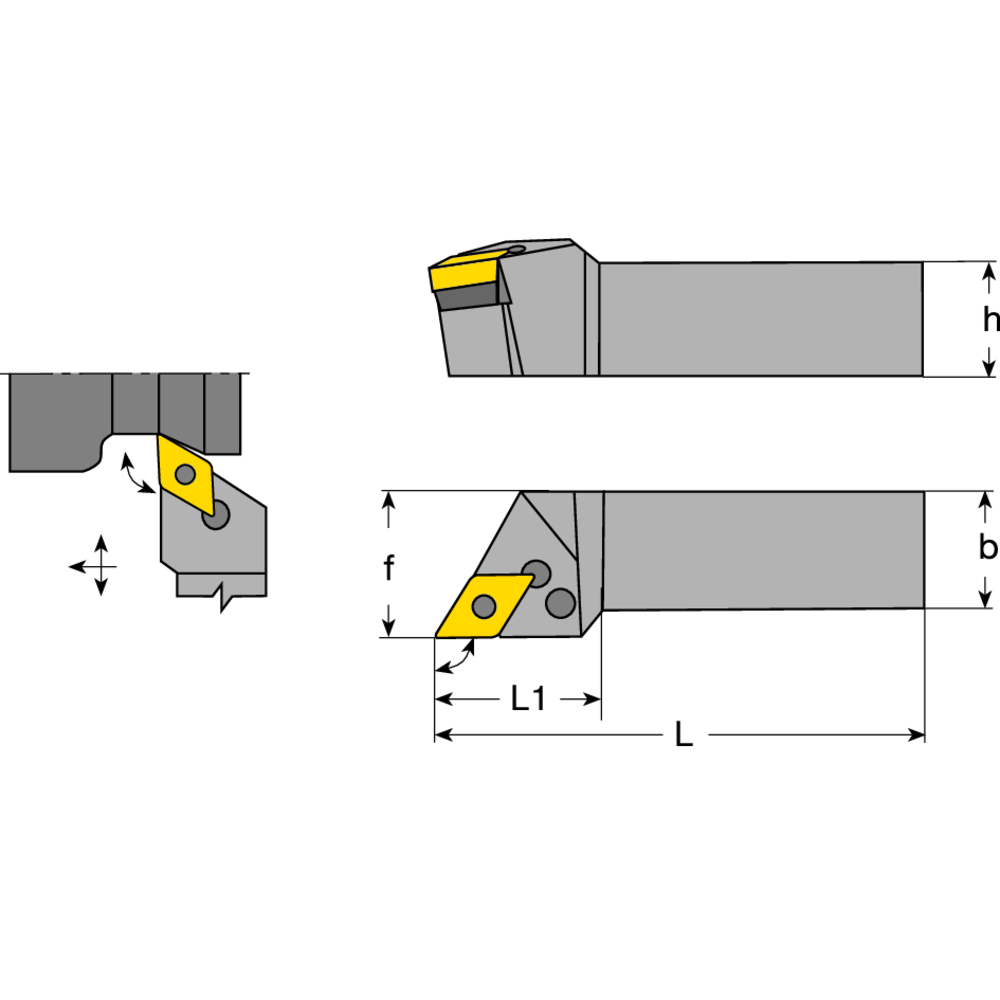 SARATOOLS.com - Article details - Tool holder PDJN-R 3225 P15, setting angle 93°, for turning ...